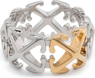 Off-white bague Arrow Bicolor - Argent