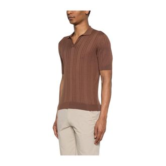 Tagliatore Darnel V-Ausschnitt Ripp-T-Shirt - - Knitwear - Herren - Braun - 2XL