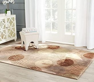 Safavieh Zeitgen&ouml;ssische Teppich f&uuml;r Wohnzimmer, Esszimmer, Schlafzimmer - Infinity Collection, Kurzer Flor, Taupe und Beige, 122 X 183 cm