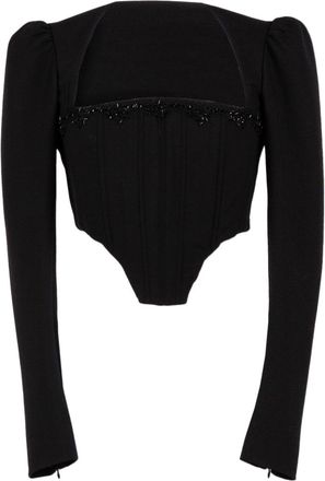 Twin-Set Oberteil mit Bustier-Ausschnitt - Schwarz