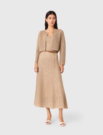 Maje Strick-cardigan Mit Strass - Nude - Maje