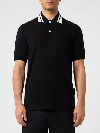Philipp Plein Polo en coton avec poche plaqu&eacute;e et liser&eacute;s contrastants