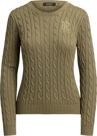 Ralph Lauren Pull Cable Boutons - Femme - Pulls - Vert - Taille: 42 FR
