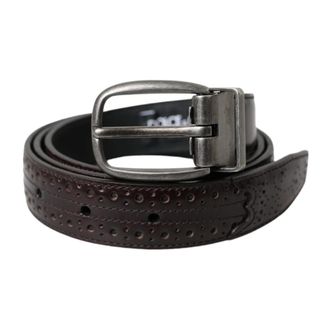 Dolce & Gabbana Perforierter Lederg&uuml;rtel Metallschnalle - - Accessories - Herren - Braun - ONE SIZE