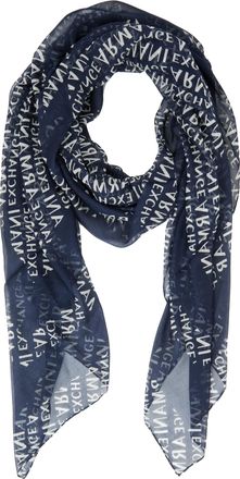 A|X Armani Exchange Womens Essential, Printed modal Scarf, Blue, One Size