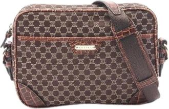 Celine Sac bandouli&egrave;re en toile enduite et cuir Pre-owned - Femme - Pre-owned - Brun - Taille: ONE Size