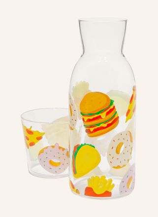 doiy Doiy 2-Tlg. Set Fast Food: Karaffe Und Trinkglas weiss