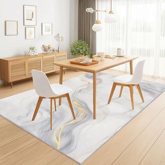 Generic Tapis Imprim&eacute; Plantes Branches et Feuilles &agrave; laquarelle pour Salon Chambre D&eacute;coration de la Maison - Blanc Flanelle Antid&eacute;rapante Tapis Salon de Sol p