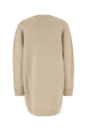 Versace Womens Melange Beige Wool Blend Sweater Dress Beigebone Exterior: Cashmere Abiti