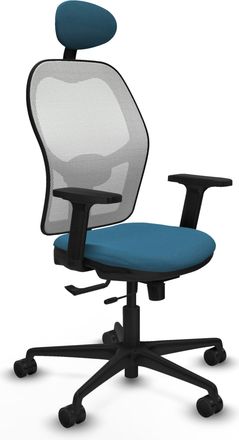 Piqueras y Crespo Jorquera B&uuml;rostuhl mit 2D-Armlehnen und festem Kopfteil, ausgestattet mit Syncro/Traslack und injiziertem Schaumstoff, mit Rollen von 65 mm, Nylon, We