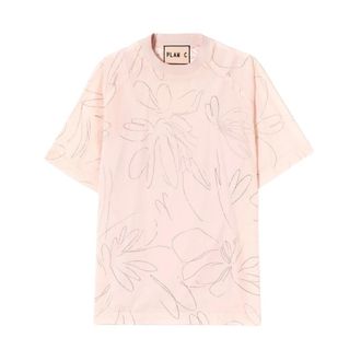 Plan C Plan C, Femme, Tops, Rose, Taille: 44 FR Abstract Floral Print Shirt