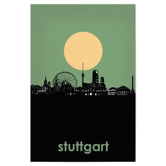 artboxONE Poster 90x60 cm Stuttgart Städte Stuttgart skyline minimalism - Bild stuttgart art beer