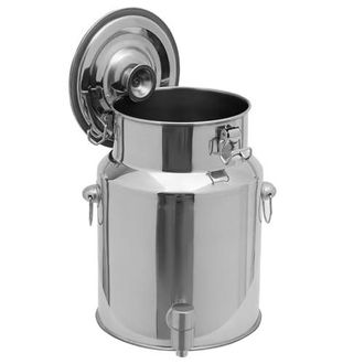 Generic Bidon INOX pour Huile d Olive 5l/10lavec Robinet 201,Pot &Agrave; Lait INOX avec Couvercle R&eacute;servoir Scell&eacute; en Acier Inoxydable Pots &Agrave; Lait SW,Capacity-35L