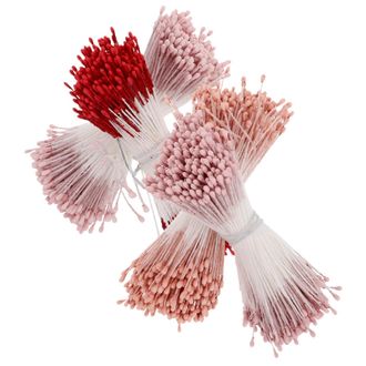 PartyKindom Blumenpicks Mit Gef&uuml;llten Bl&uuml;ten Und Perlmuttstaubgef&auml;&szlig;en 4 Packungen Baumwollfaden Geeignet F&uuml;r Tortendekoration Und Festliche Anl&auml;sse