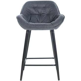 Clp Tabouret de bar haute pratique avec dos et accoudoirs en diff&eacute;rentes couleurs tissus colore : Gris