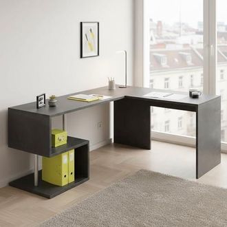 Dmora Schreibtisch Sasha, PC-Eckschreibtisch, Mehrzweck-B&uuml;rotisch, platzsparender Schreibtisch mit mehreren Positionen, 100 % Made in Italy, 160 x 60 x 78 c