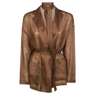 Max Mara Mstfatto Giacca Ramie + Cintura - - Jackets - Damen - Braun - M