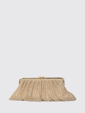 Twentyfourhaitch Zevara Drapierte Kristall-Clutch mit Schnappverschluss