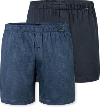 Schiesser Herren 2 Pack Boxershorts Baumwolle Jersey weich Multipack - Jerseyboxer, Sortiert 4_182427, 10