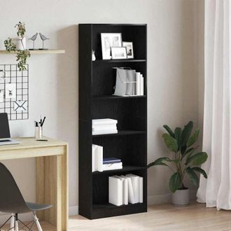 vidaXL Tag&egrave;re Ch&ecirc;ne noir 60 x 24 x 176 cm Bois ding&eacute;nierie Vidaxl