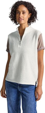 Street One Damen 3227566 Turtleneck Shirt mit Zipper, Off White, 44