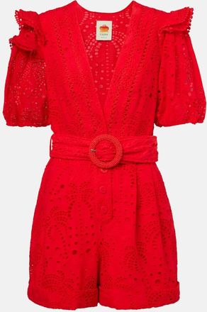 Farm Rio Combi-short en coton à broderies anglaises