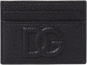 Dolce & Gabbana Homme, Accessoires, Noir, Taille: ONE Size Porte-cartes en cuir avec logo en relief