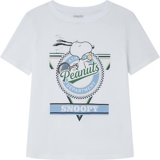 Springfield Damen 7.Gym.a. Camiseta LIC Snoopy Club.pe Unterhemd, weiß Standard, Medium