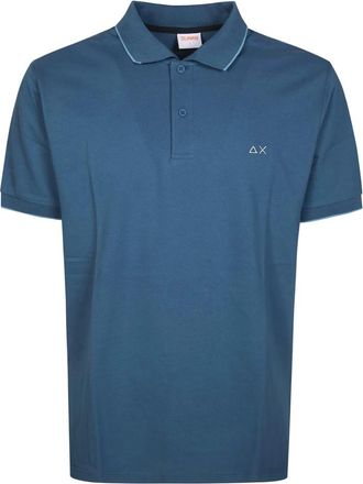 Sun 68 Homme, Tops, Bleu, Taille: 2XL Polo Contrasto