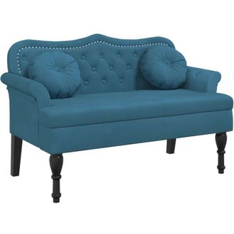 vidaXL vidaXL Sitzbank mit Kissen Blau 120,5x65x75 cm Samt