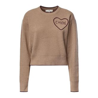 Chlo&eacute; Round-Neck Strickwaren - - Knitwear - Damen - Braun - XS