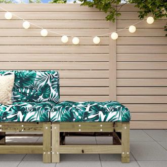 vidaXL Vidaxl - Repose-pied de jardin avec coussin bois de pin impr&eacute;gn&eacute;