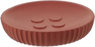 Tendance Porte Savon polyresine Rond striee - Terracotta
