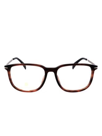 Eyewear by David Beckham lunettes de vue &agrave; effet &eacute;cailles de tortue - Marron