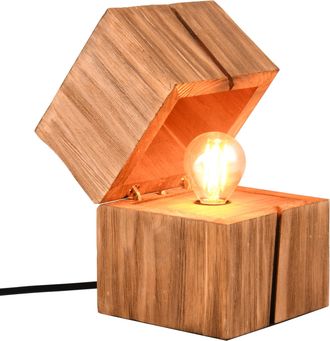 Trio Leuchten Tischleuchte Treasure 514110130, Holz naturbelassen, inkl. 1x E14 LED