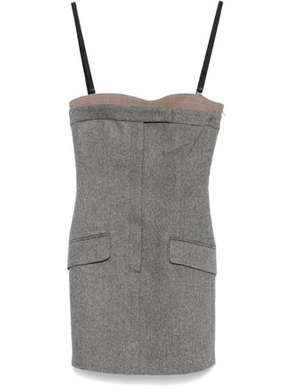 Sportmax robe en tweed à coupe courte - Gris