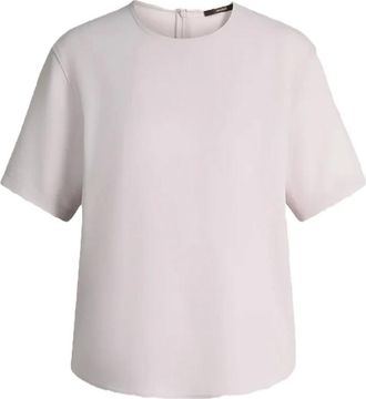 Windsor Femme, Tops, Beige, Taille: 38 FR Cr&ecirc;pe-Kurzarm-Blusen-Shirt