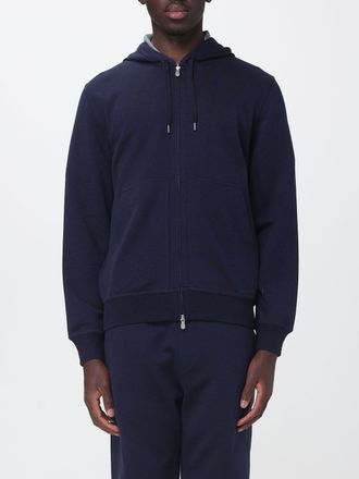 Brunello Cucinelli Sweat &agrave; capuche zipp&eacute; en coton avec cordon de serrage et double curseur