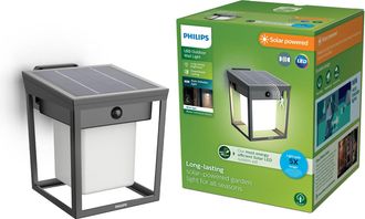 Philips Outdoor Ultra-Efficient Solar Blaise Wandleuchte 1.5W, Linkable Funktion, Tageslicht- und Bewegungssensor, 3000 Kelvin, IP44, anthrazit