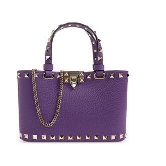 Valentino Garavani Ledertasche mit Nieten - - Bags - Damen - Lila - ONE SIZE