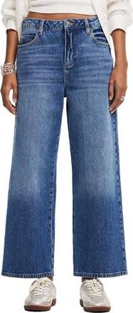 Desigual Pantalon Long en Denim pour Femme Jeans, Bleu, 40