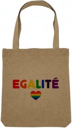 Fabulous Sac Shopping Tote Bag Aspect Lin - &Eacute;galit&eacute; Coeur LGBTQ+ Gay Lesbien Arc-en-Ciel - Sac de Courses Toile Epaisse 360g Beige Naturel Cabas Port&eacute; Epaule S