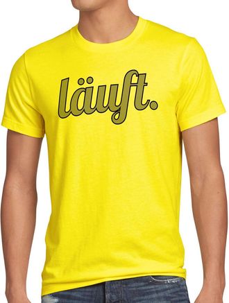 style3 l&auml;uft Herren T-Shirt Funshirt Spruchshirt Shirt, Gr&ouml;&szlig;e:XXL, Farbe:Gelb