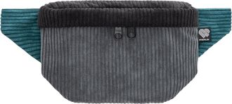 PP-Berlin Kleine Cord Bauchtasche Damen & Herren Grau/Schwarz/Petrol Handmade & vegan - Eckige G&uuml;rteltasche Made in Germany f&uuml;r Freizeit & Alltag, Tragbar als C