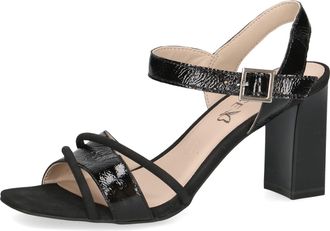 Caprice Damen Sandalen mit Absatz Elegant Festlich, Schwarz (Black Comb), 40 EU