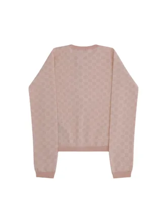 Gucci Wool Cardigan For Girl Pale Rose-White Ovis Aries Rose/white Sweater