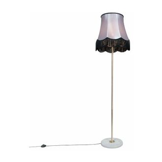 QAZQA Kaso - Lampadaire avec Abat-Jour - 1 lumière - h 1750 mm - Gris - Rétro - éclairage intérieur - Salon i Chambre i Cuisine i Salle à manger - Qazqa