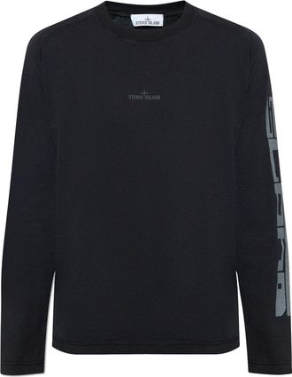 Stone Island t-shirt à logo imprimé - Noir