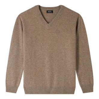 A.P.C. V-Ausschnitt Wolljersey - - Knitwear - Damen - Beige - XS