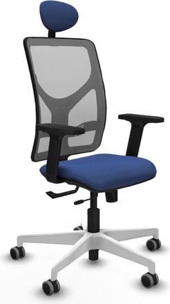 Piqueras y Crespo Telearbeitssessel mit 2D-Armen, h&ouml;henverstellbarer Lendenwirbelst&uuml;tze und festem Kopfteil, ausgestattet mit Syncro/Traslack und Schneideschaum, Grau/M